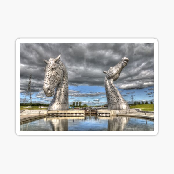 "the Kelpies , Helix Park , Grangemouth 654" Sticker by goldyart ...