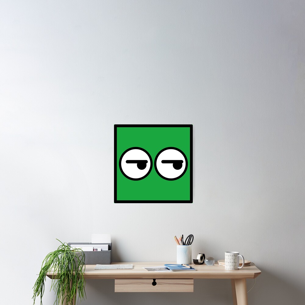 "Kubi - the square emoticons – Tsk Tsk, the skeptical face" Sticker for ...