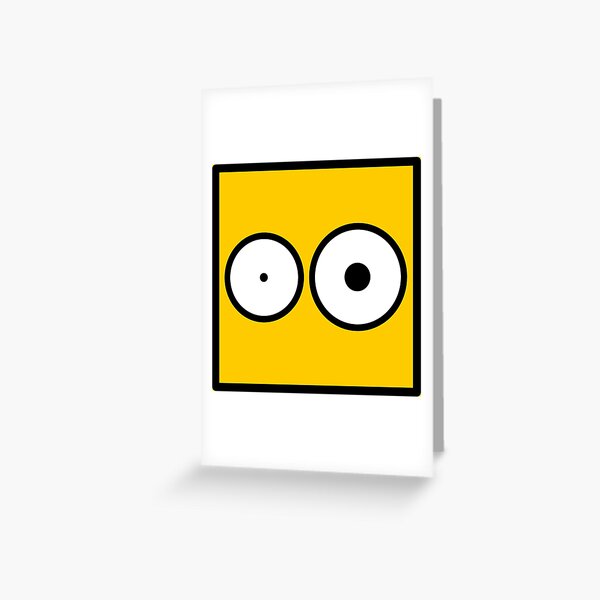 "Kubi - the square emoticons - Doh, the surprised face" Greeting Card ...