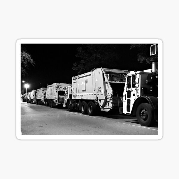 "DSNY Garbage Trucks Parked Photo #3" Sticker by wonderlandnyc | Redbubble
