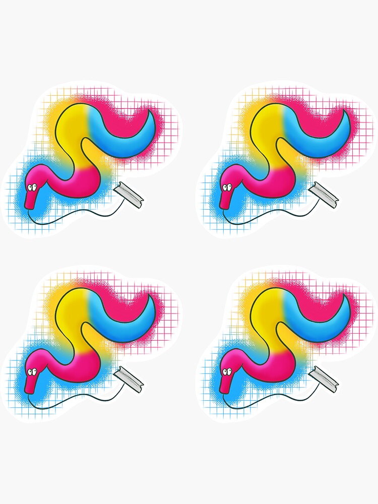 "pride pansexual worm on a string sticker pack" Sticker for Sale by ...
