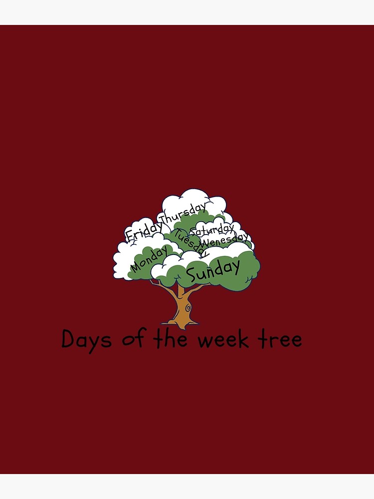 "Days of the week tree" Poster for Sale by 1STORE | Redbubble