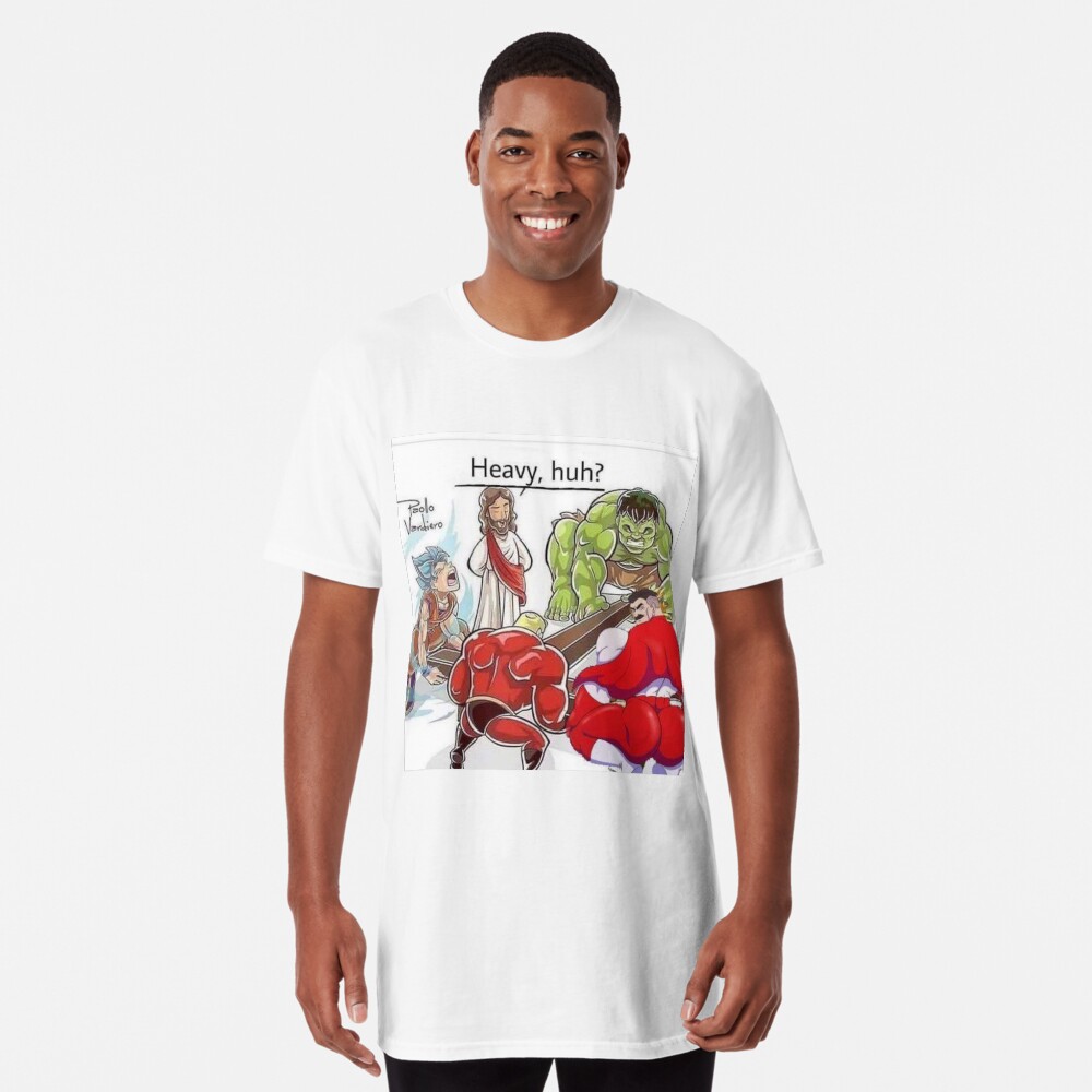 "heavy, huh?" Sticker for Sale by P34NUTXD | Redbubble