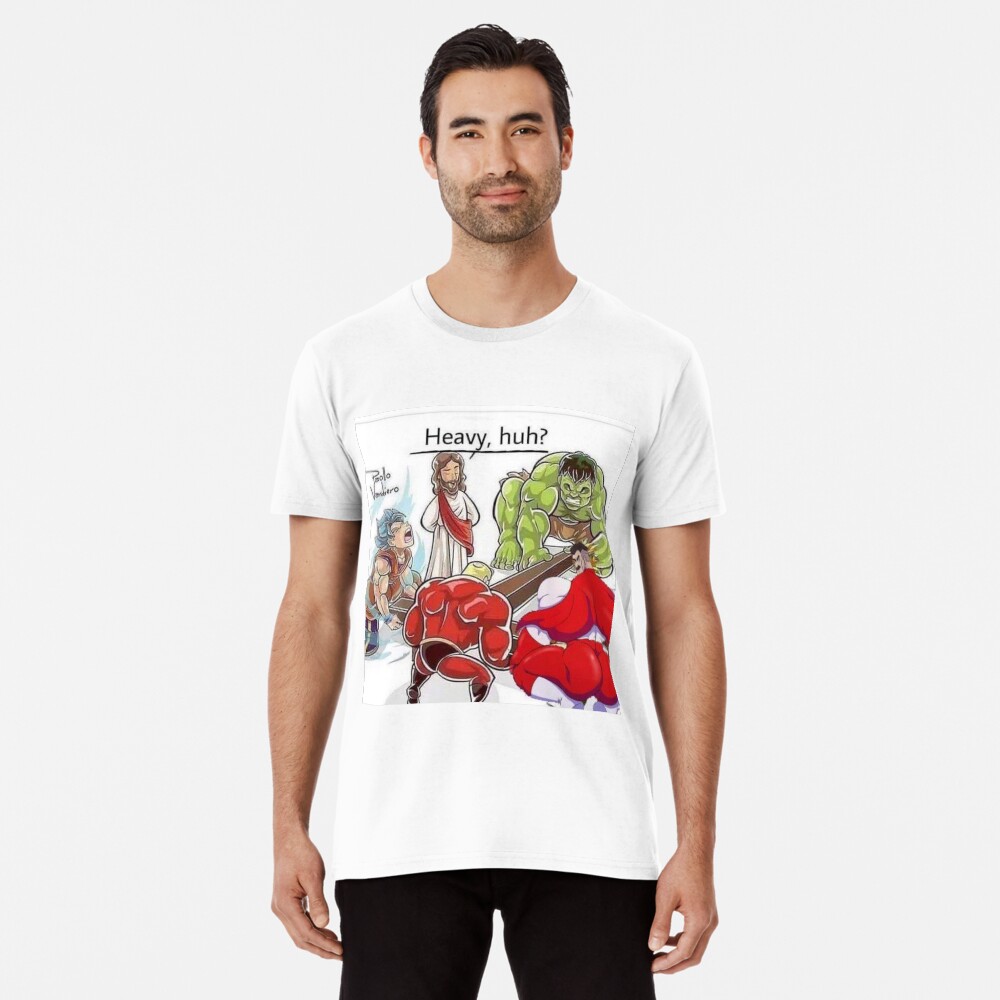 "heavy, huh?" Sticker for Sale by P34NUTXD | Redbubble