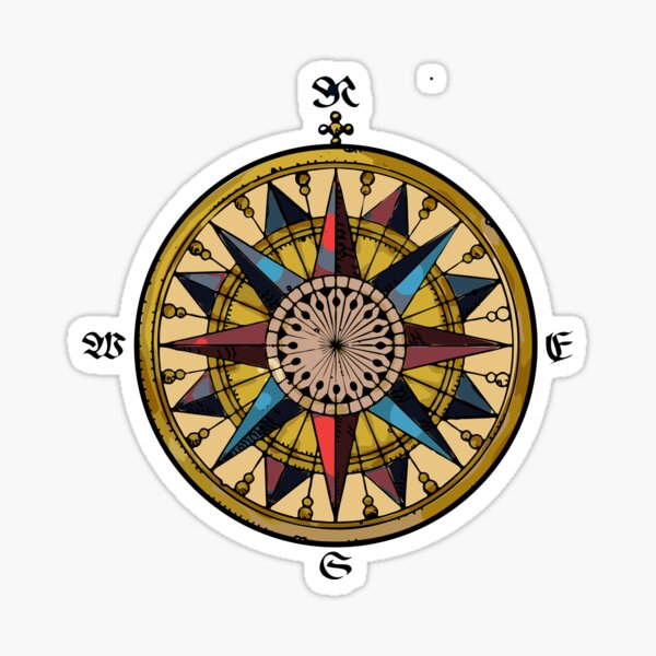 "Ancient Compass " Sticker for Sale by Obsesie | Redbubble
