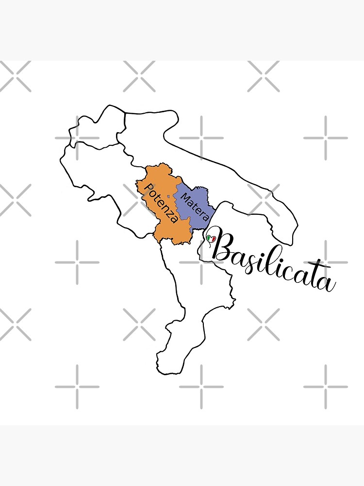 "Basilicata Region Map - Provinces of Basilicata" Photographic Print ...