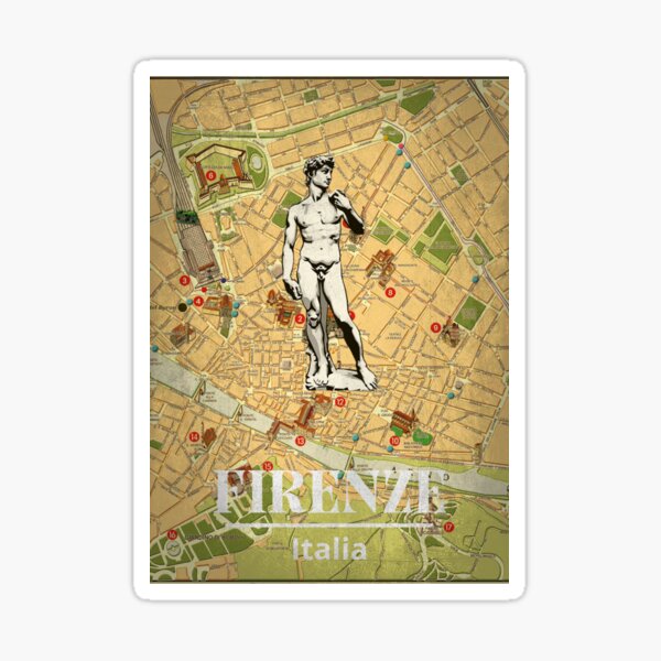 "Florence, Italy, travel poster. Firenze." Sticker for Sale by Pato-D ...