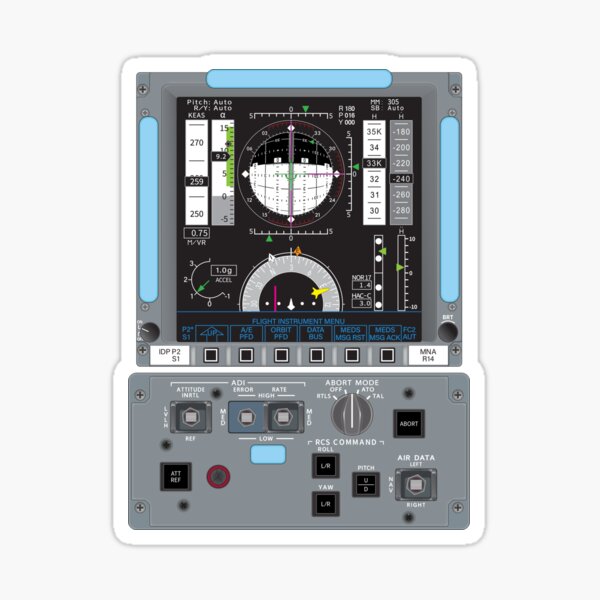 "Space Shuttle Glass Cockpit" Sticker for Sale by Astro3antica | Redbubble