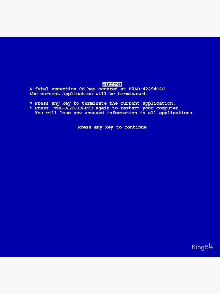 "Windows blue screen of death BSOD" Throw Pillow for Sale by King84 ...