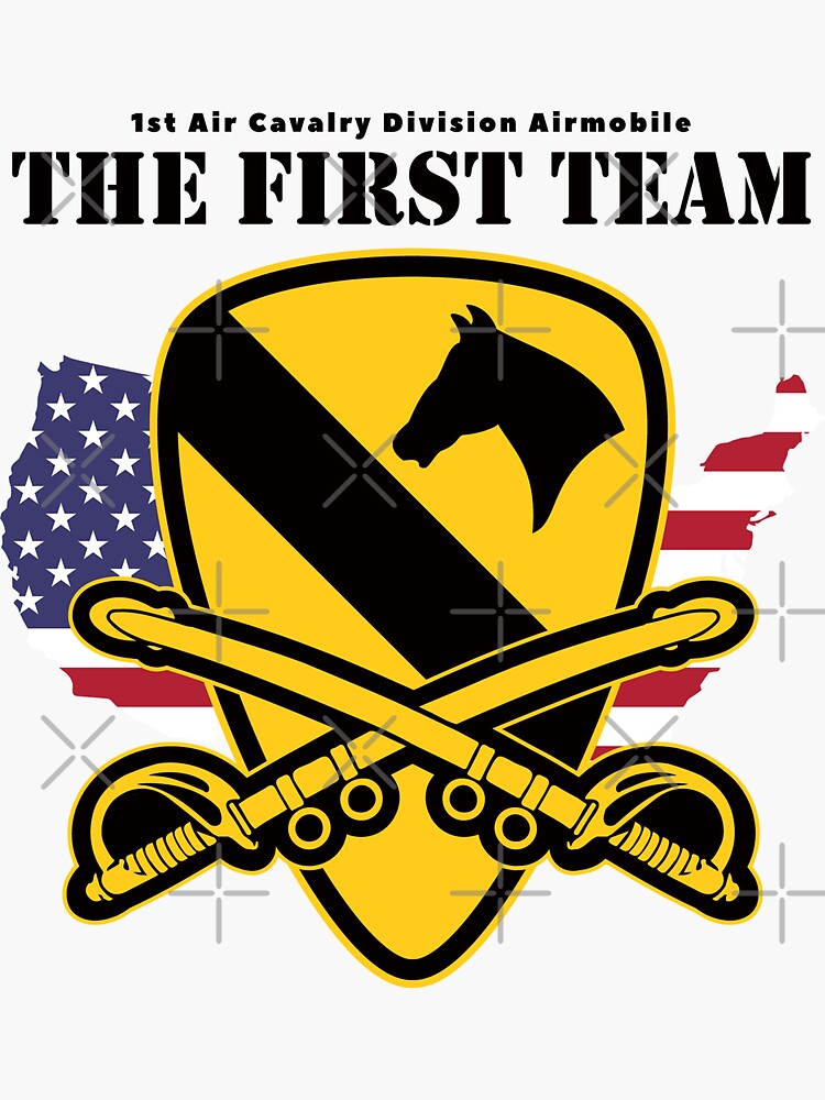 "THE FIRST TEAM / 1st Air Cavalry" Sticker for Sale by alt36 | Redbubble