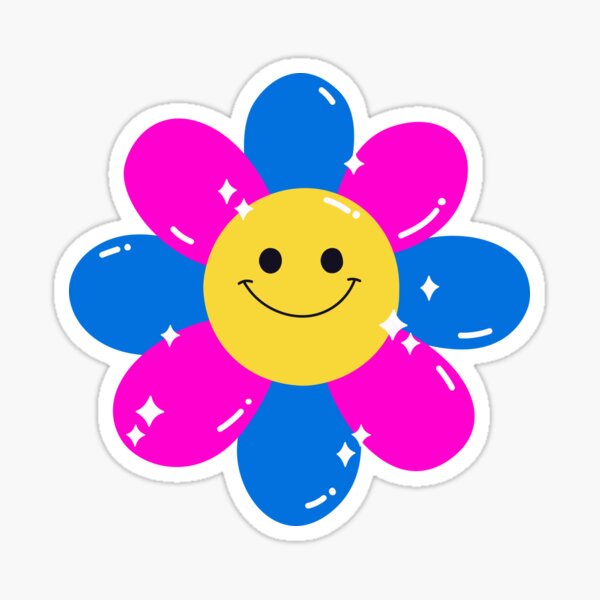 "Flower Smiley Face Wallpaper Sticker" Sticker by Wild-Lens | Redbubble