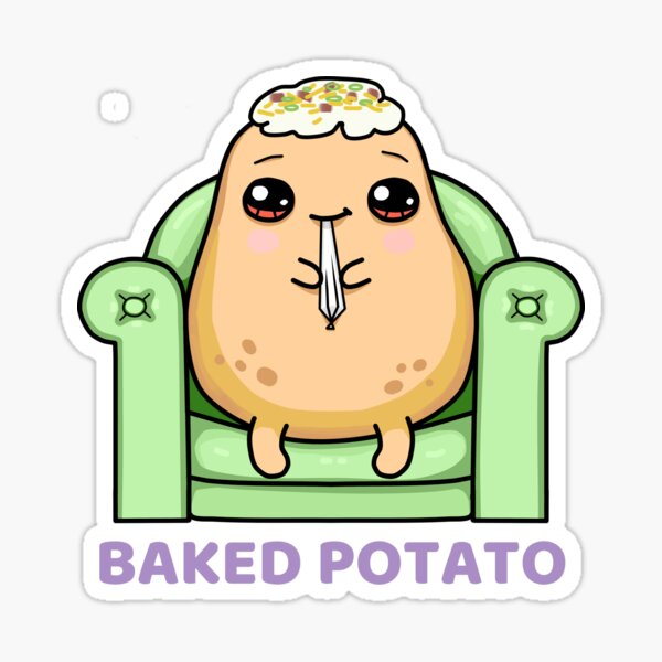 "Happy Baked Potato - Food Pun" Sticker for Sale by MarinaGorban ...