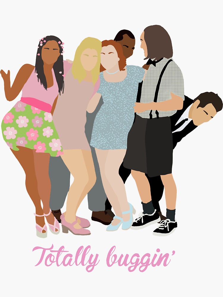"Clueless totally buggin" Sticker for Sale by rachaelthegreat | Redbubble