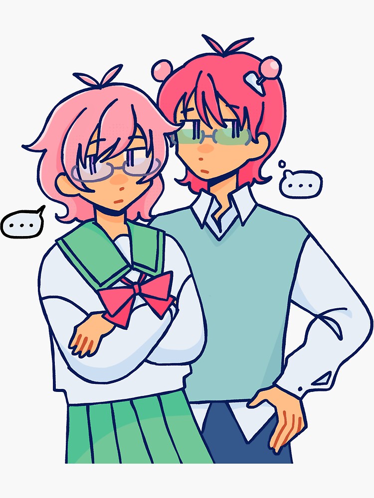 "saiki kusuo & kuriko (transparent)" Sticker for Sale by ohcitron ...