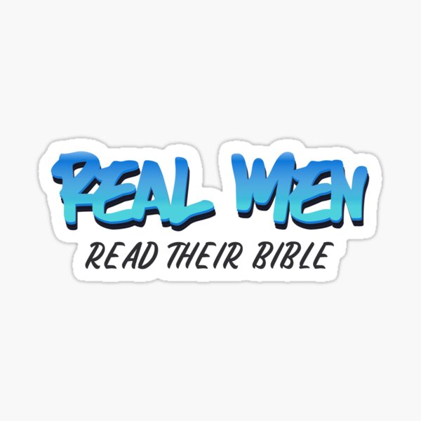 "Real Men Read Their Bible Fun Christian Faith Quote" Sticker by ...