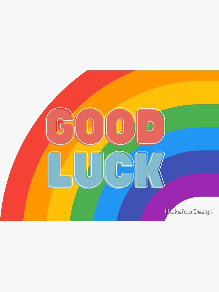 "Rainbow Good Luck Greeting Card" Sticker for Sale by BlakefourDesign ...