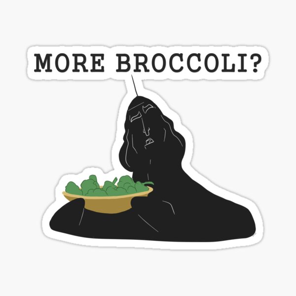 "More broccoli?" Sticker for Sale by happyfox | Redbubble