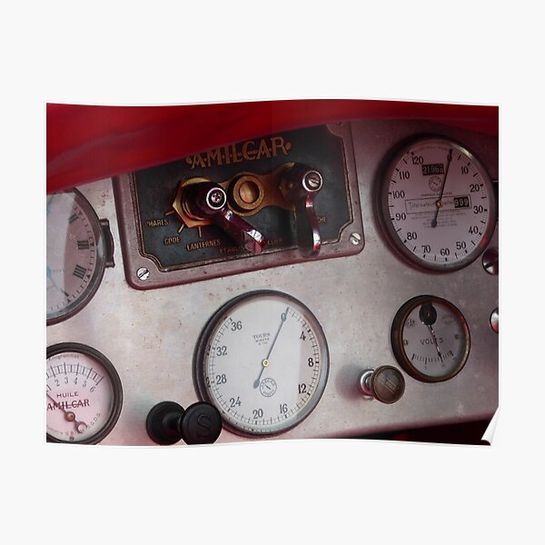 Poster « Tableau de bord Amilcar », par joelleh | Redbubble