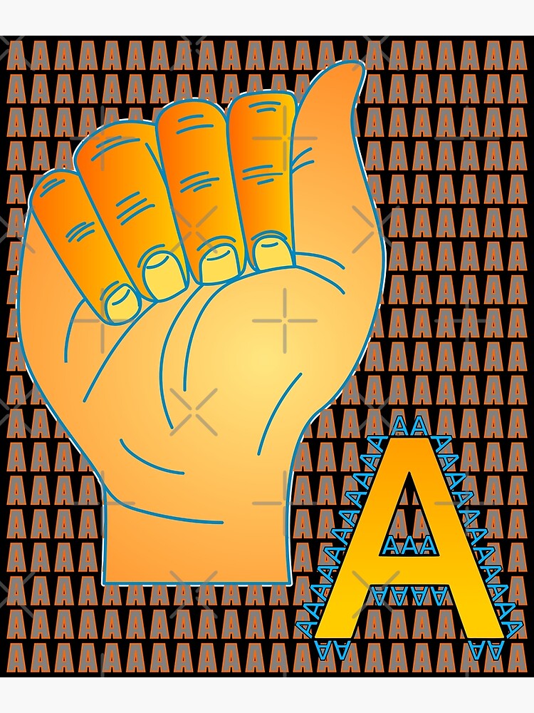 Póster «Letra A Lenguaje de señas - Caracteres del alfabeto» de ...