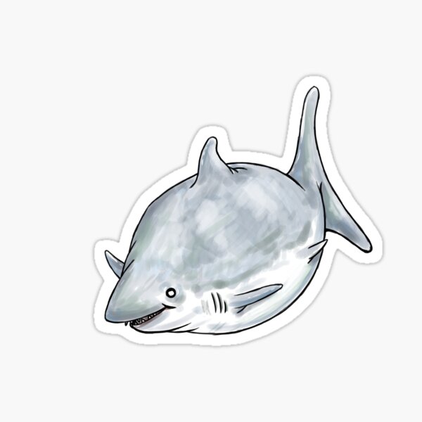 "CHONKY SHARK - Chonk Series" Sticker for Sale by Aardboi | Redbubble