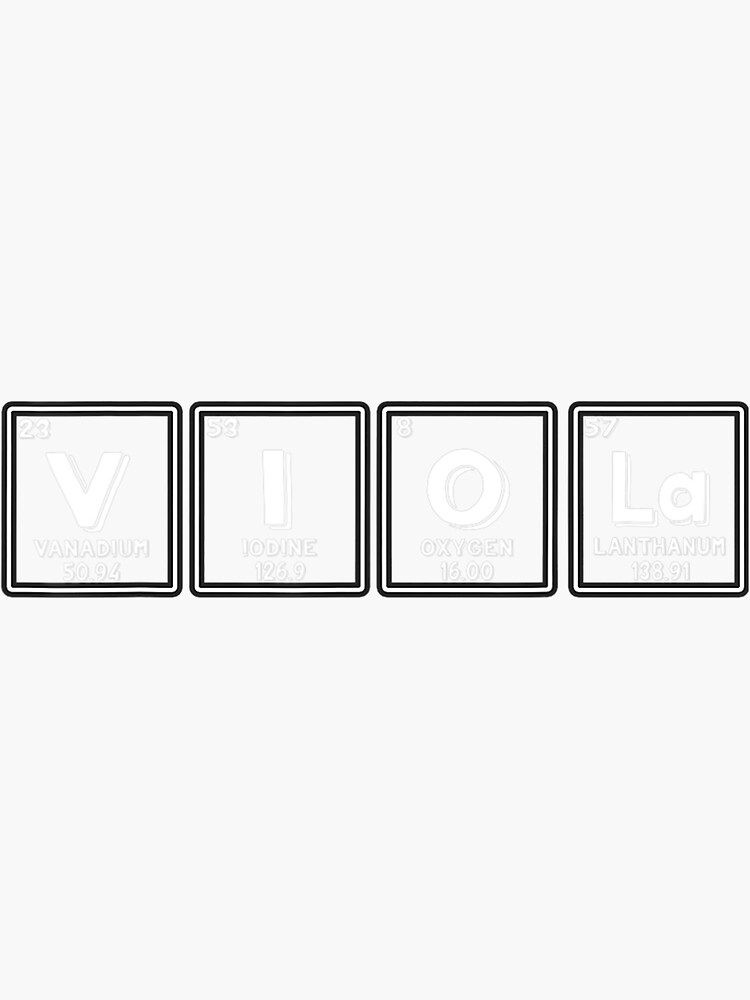 "Viola Periodic Table of Elements" Sticker for Sale by VincenzoAhren ...