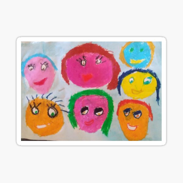 "Happy faces" Sticker by artbywayside | Redbubble