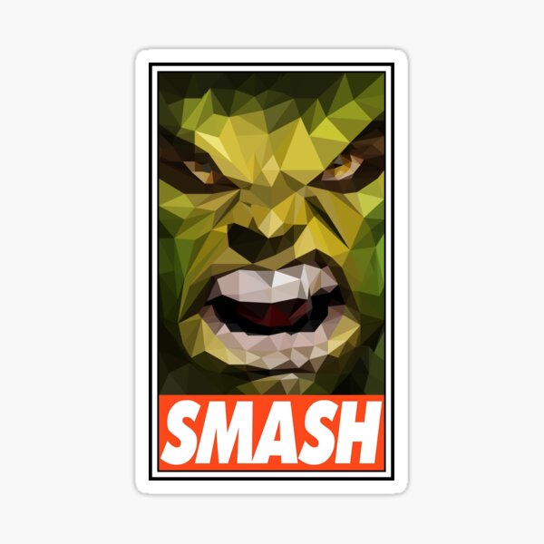 "Hulk Smash Poly" Sticker by HikenNoFlo | Redbubble