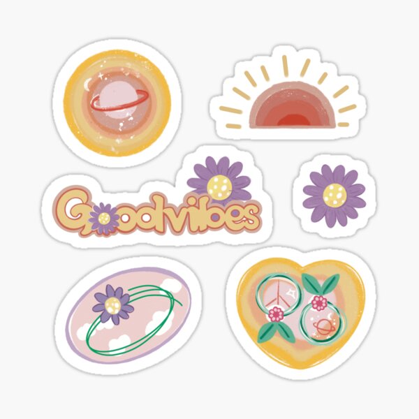 "Good vibes African Daisy flower ring pattern" Sticker for Sale by ...