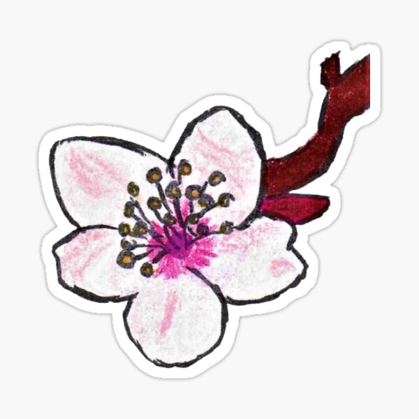 "Sakura/Cherry Blossom Flower" Sticker for Sale by VillainousArtCo ...