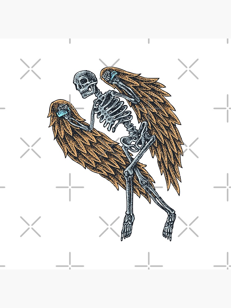 "Angel Skeleton Walking, Skeleton with Wings" Art Print by Obsesie ...