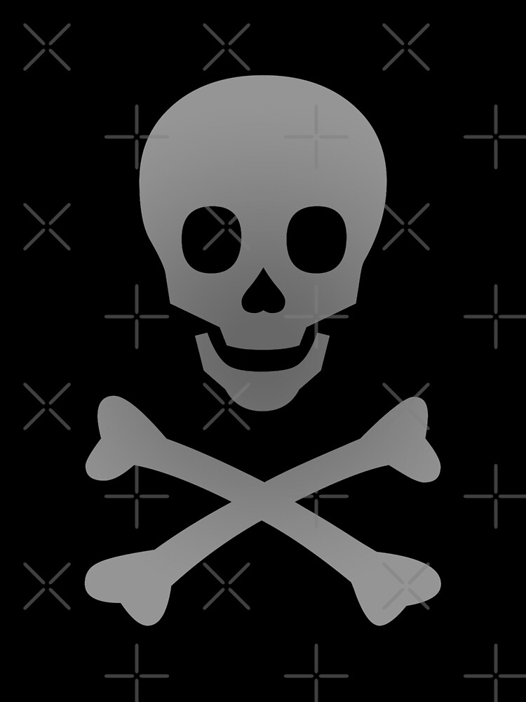 "Skull and Crossbones Pirate Flag Gray Gradient" Poster for Sale by MOP ...