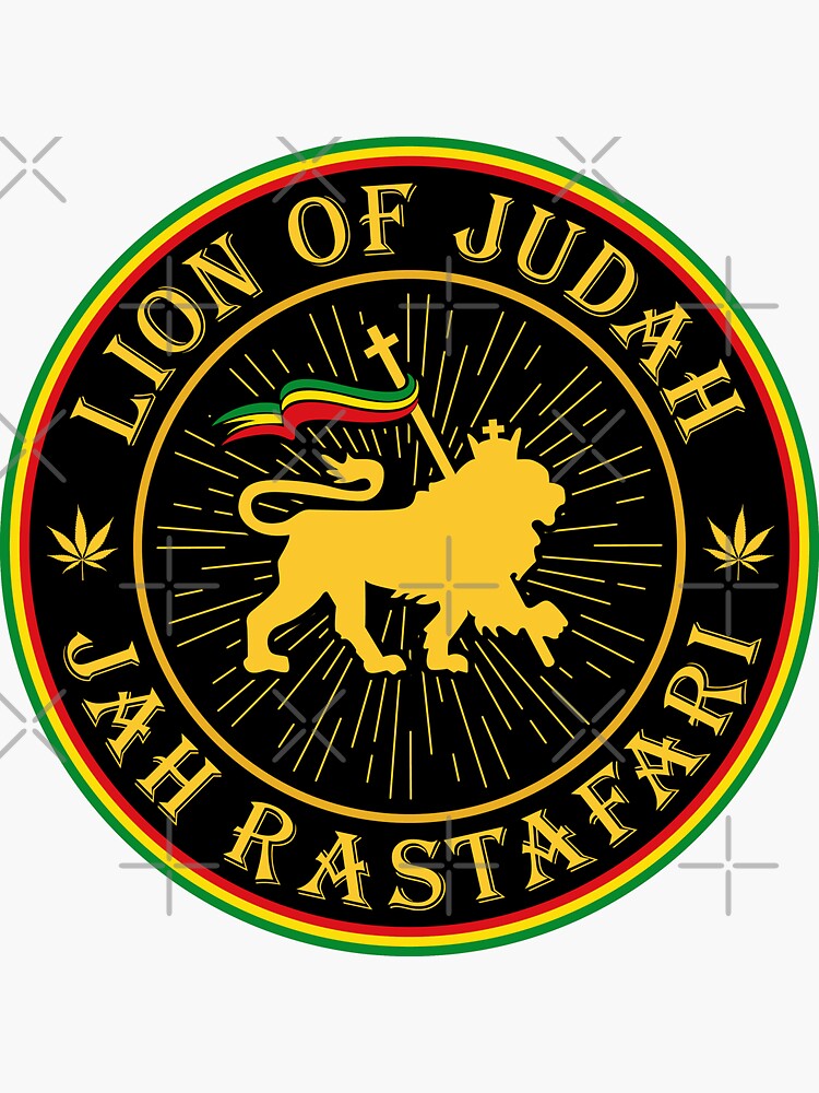 "Jah Rastafari Rasta Lion Of Judah" Sticker for Sale by designandclouds ...