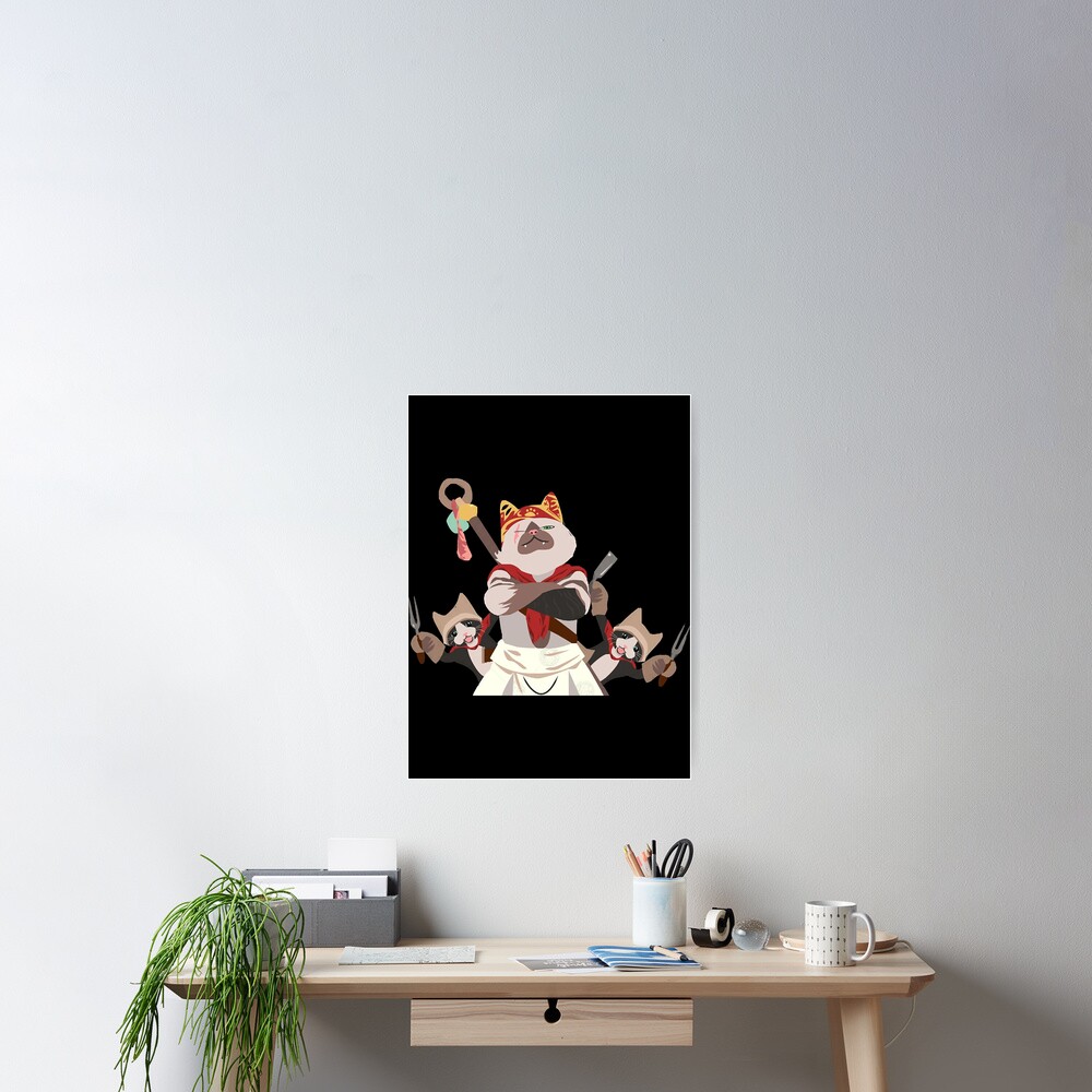 "Monster Hunter World Meowscular Chef " Poster by phamquynh | Redbubble