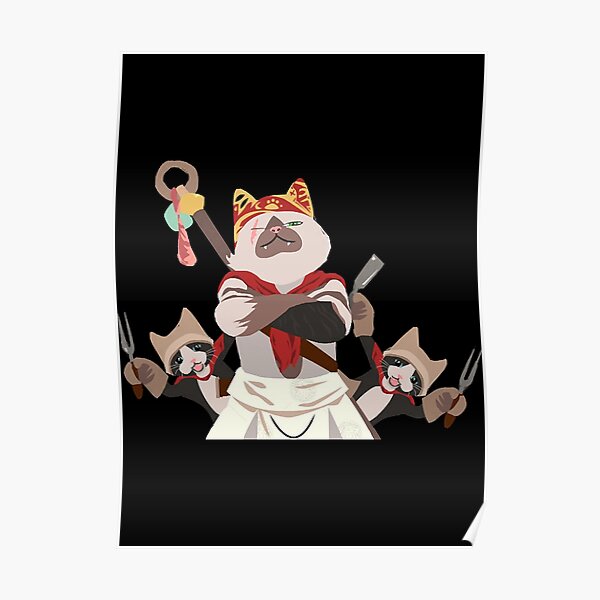"Monster Hunter World Meowscular Chef " Poster by phamquynh | Redbubble