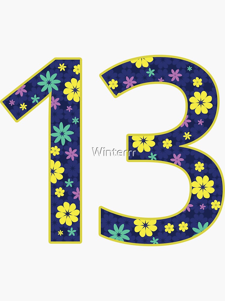 "Flower Number 13" Sticker for Sale by Winterrr | Redbubble