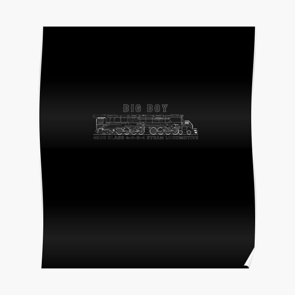 "Big Boy 4000 Class Steam Locomotive American Train Blueprint" Poster ...