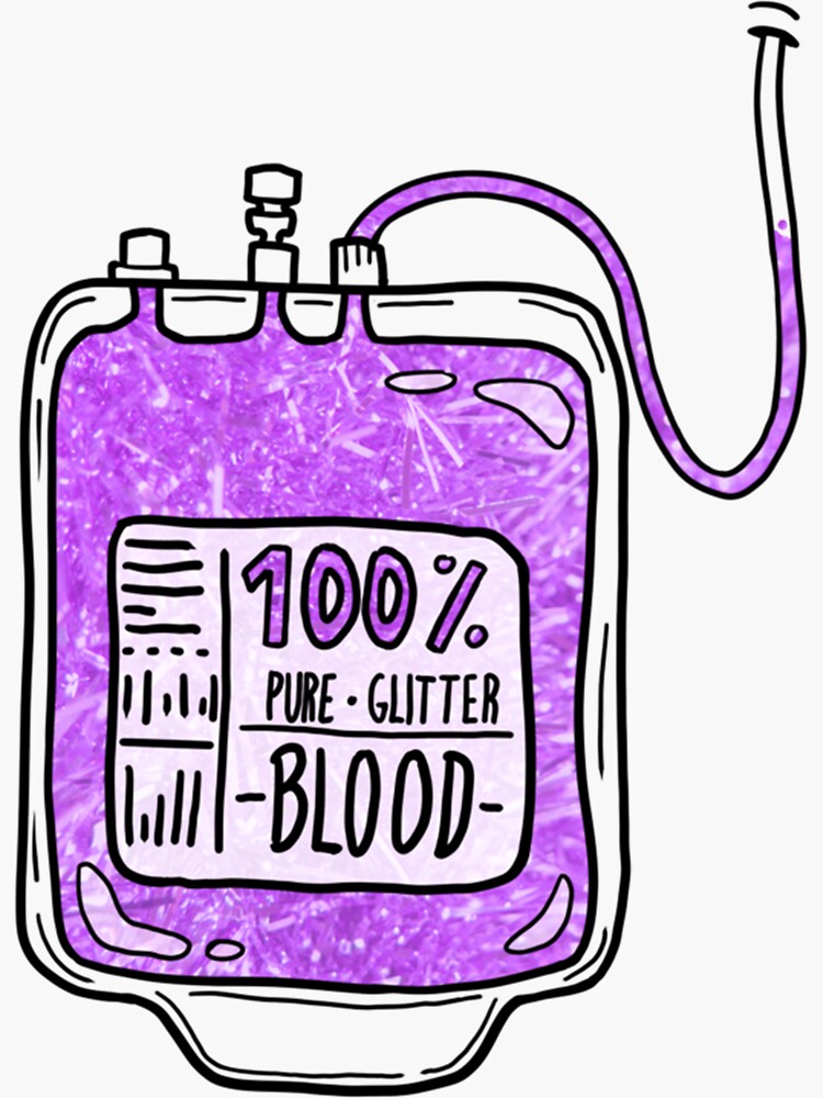 "Purple 100 Pure Blood Glitter " Sticker for Sale by ribbenhandmade ...