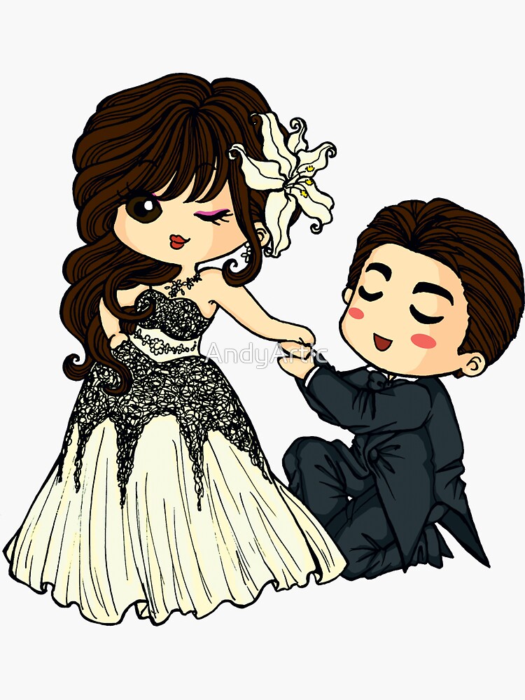"Chibi Wedding" Sticker for Sale by AndyArtic | Redbubble