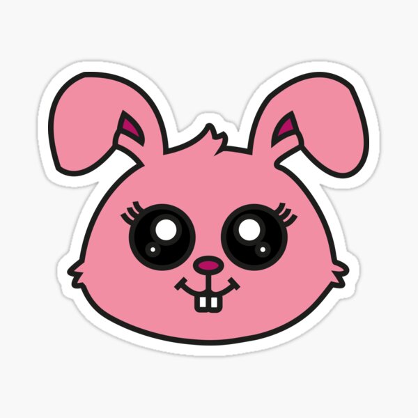 "Pink Bunny" Sticker by Bodelogo | Redbubble
