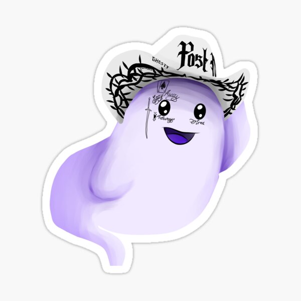 "Posty as a Ghosty" Sticker for Sale by Pineappledoge | Redbubble