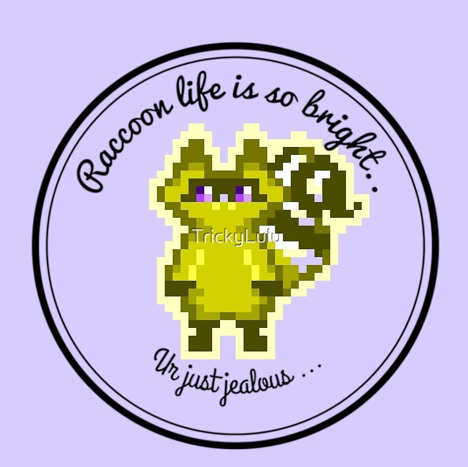 "Shiny Yellow Raccoon" by TrickyLulu | Redbubble