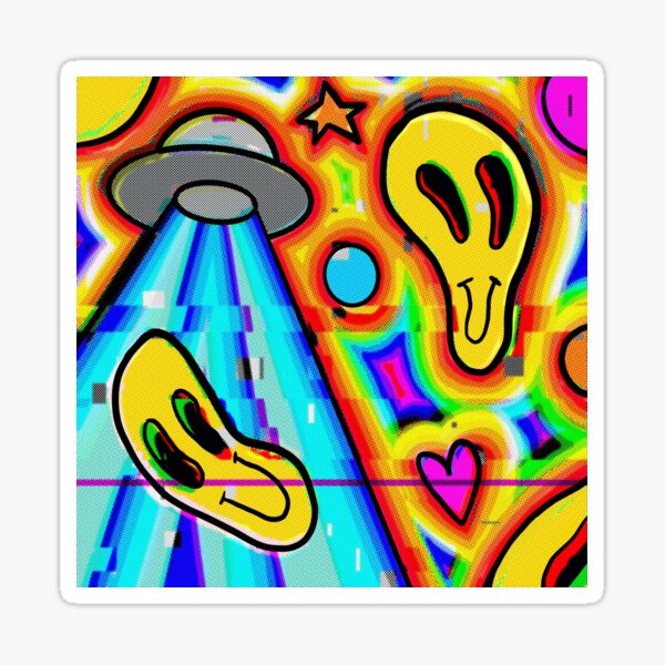 "Trippy alien art" Sticker by lulra | Redbubble