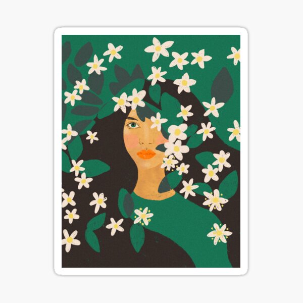 "Jasmine" Sticker by gigi-rosado | Redbubble