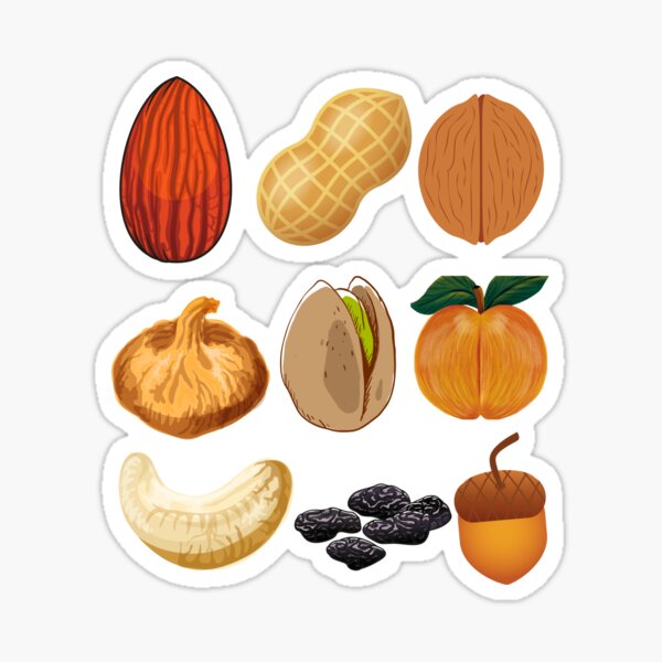 "dry fruit collection" Sticker for Sale by MehersBotique | Redbubble