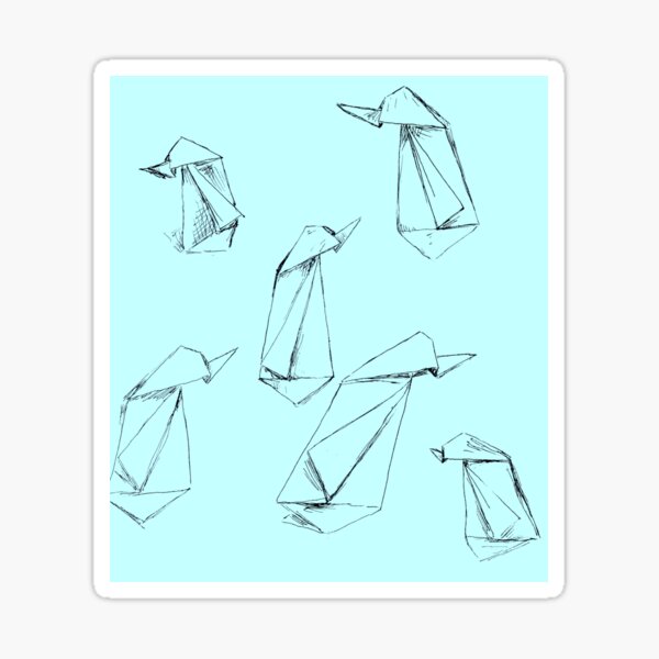 "Blue Paper Penguins" Sticker by ArtofaNobody | Redbubble