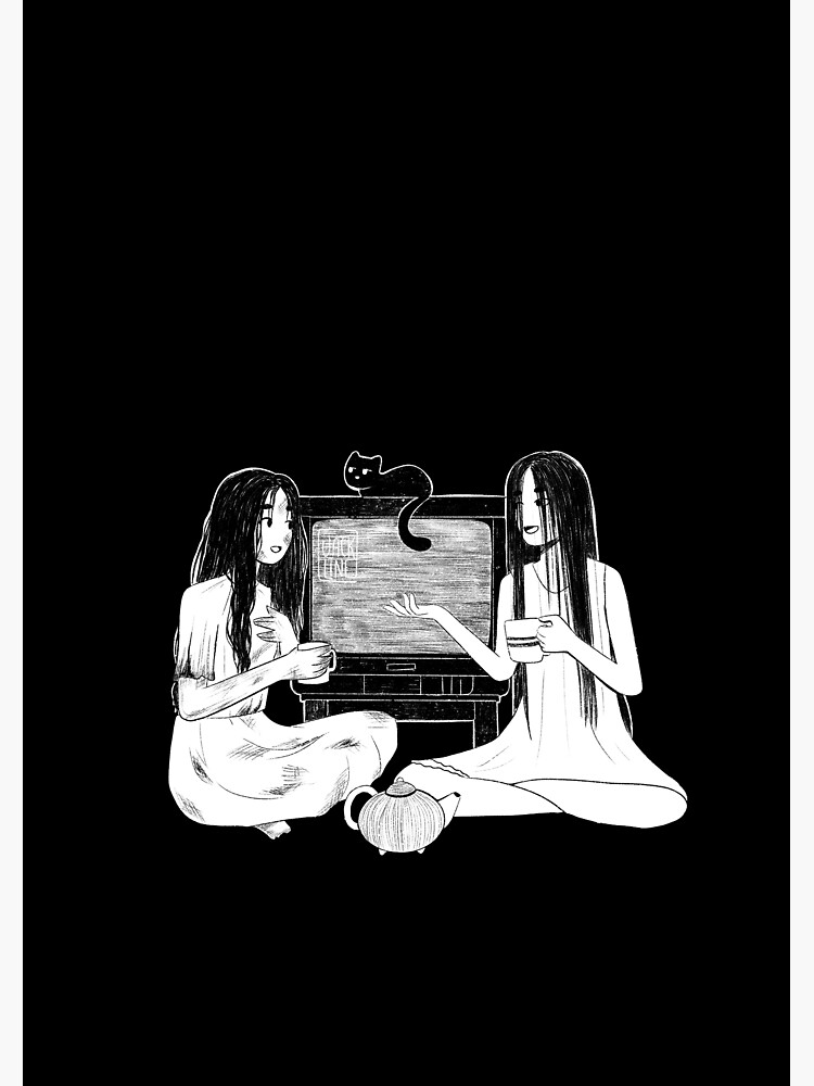 "Sadako and Kayako tea time" Sticker by Jacklineartshop | Redbubble