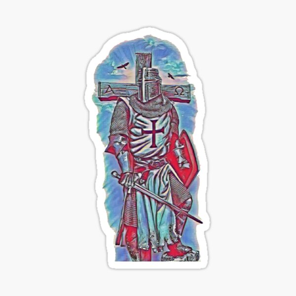 "Medieval Templar Knight " Sticker for Sale by InvictusGladius | Redbubble