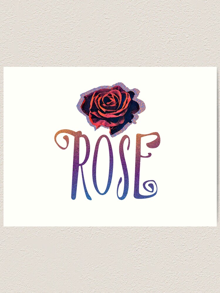 "Rose new drawing with modern rose word letter" Art Print for Sale by ...