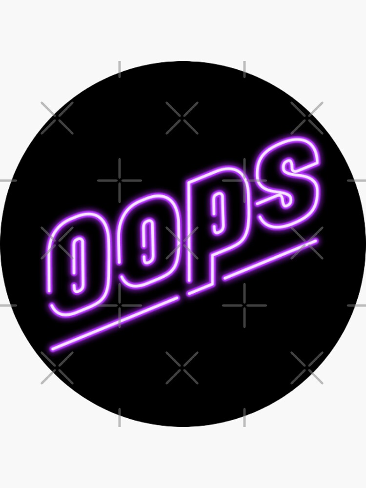 "oops neon typeform emote" Sticker by exr378 | Redbubble
