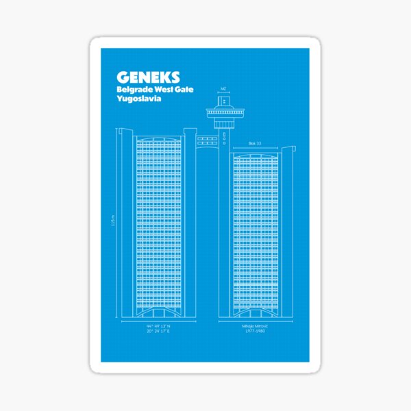 "Geneks Tower blue" Sticker for Sale by brut-print | Redbubble